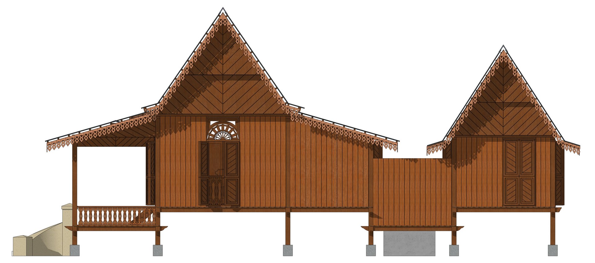 Malaysia Rumah Tradisional Melayu Melaka 3D Model - TurboSquid 1950374