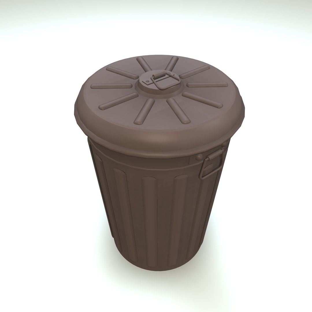 3d Plastic Trash Bin Model