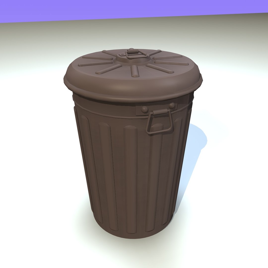3d Plastic Trash Bin Model