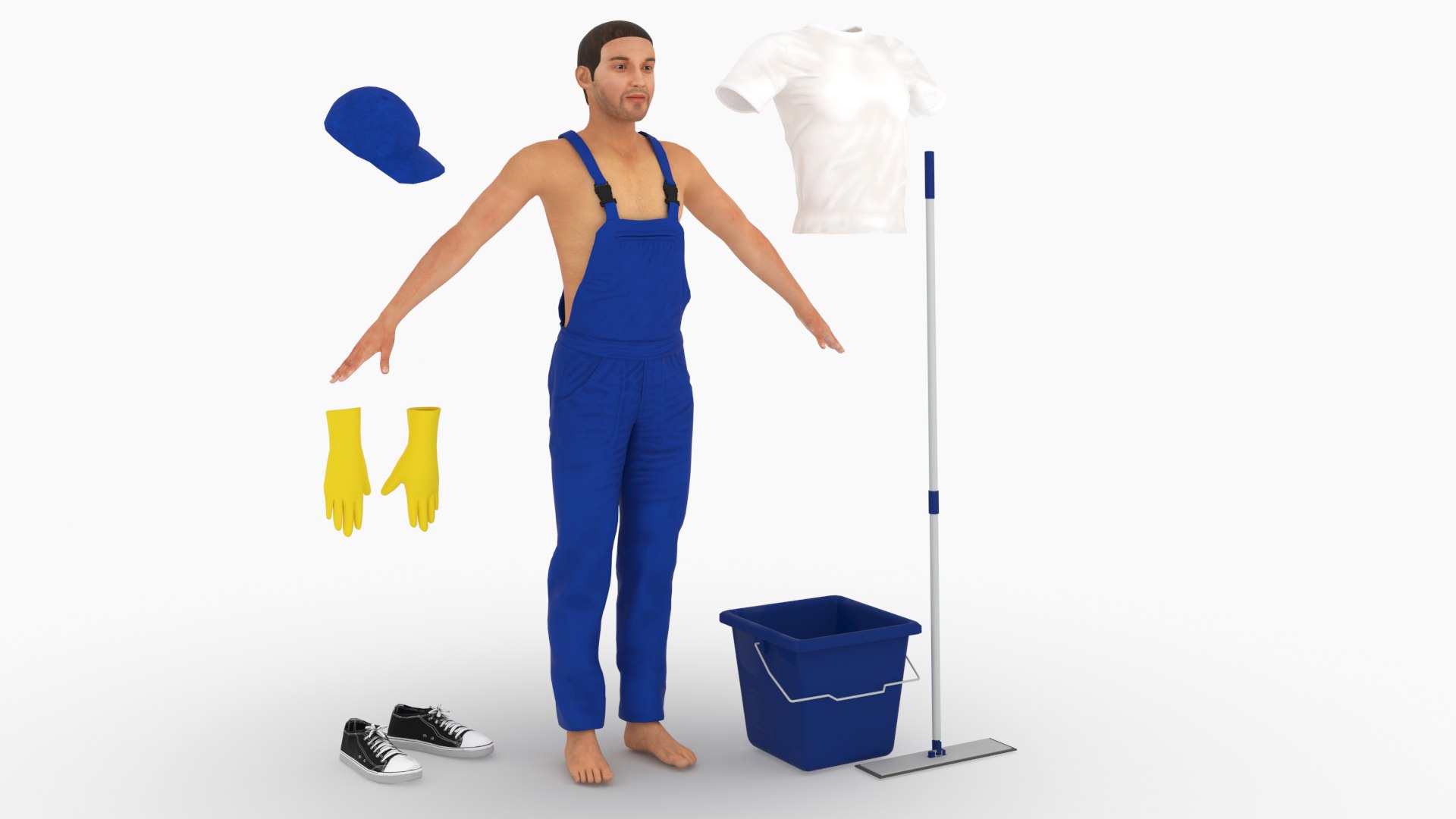 Cleaner Male Worker 3D Model - TurboSquid 1842811