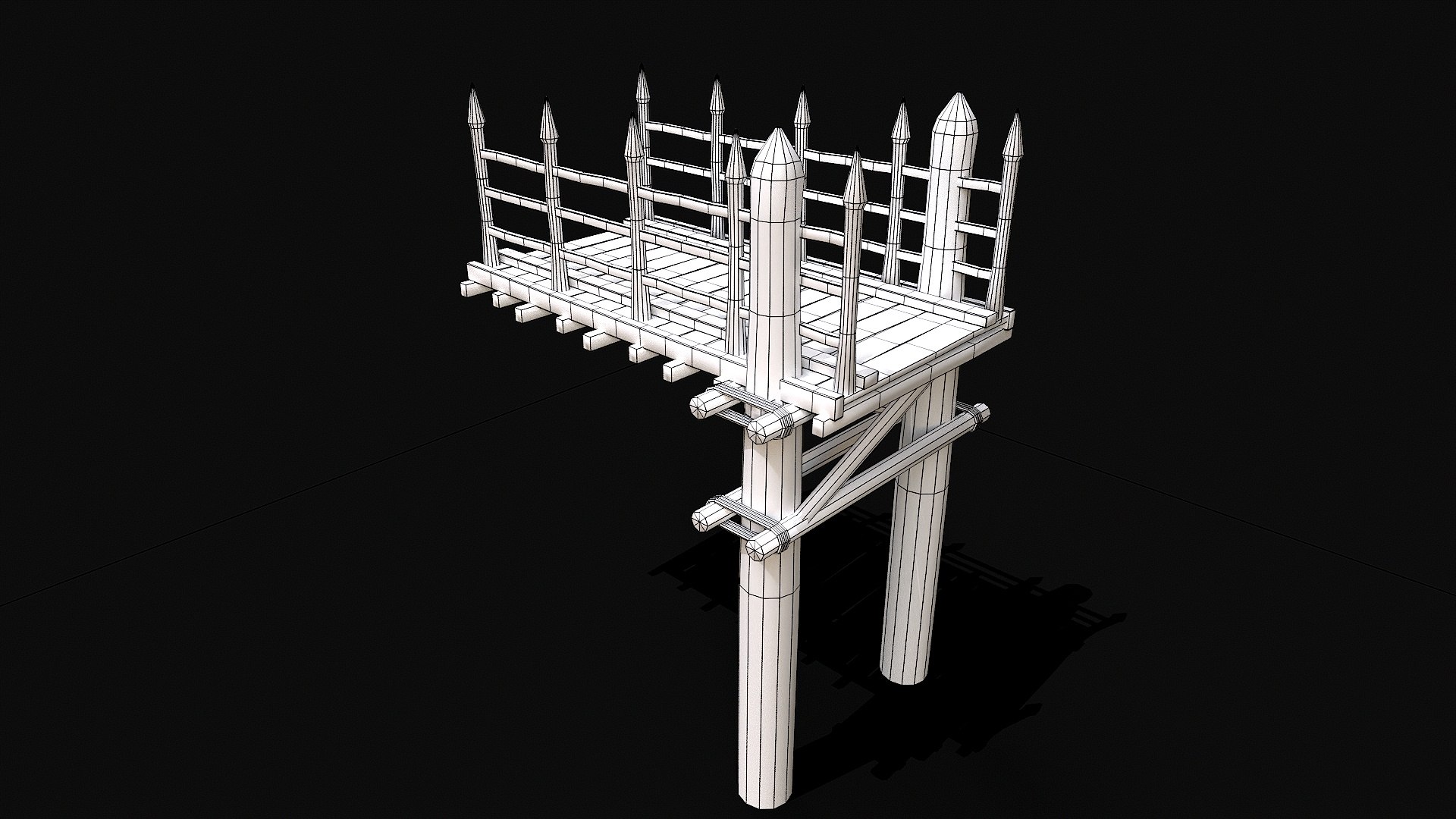 3D Modular Wood Bridge 2 Parts - TurboSquid 2357860