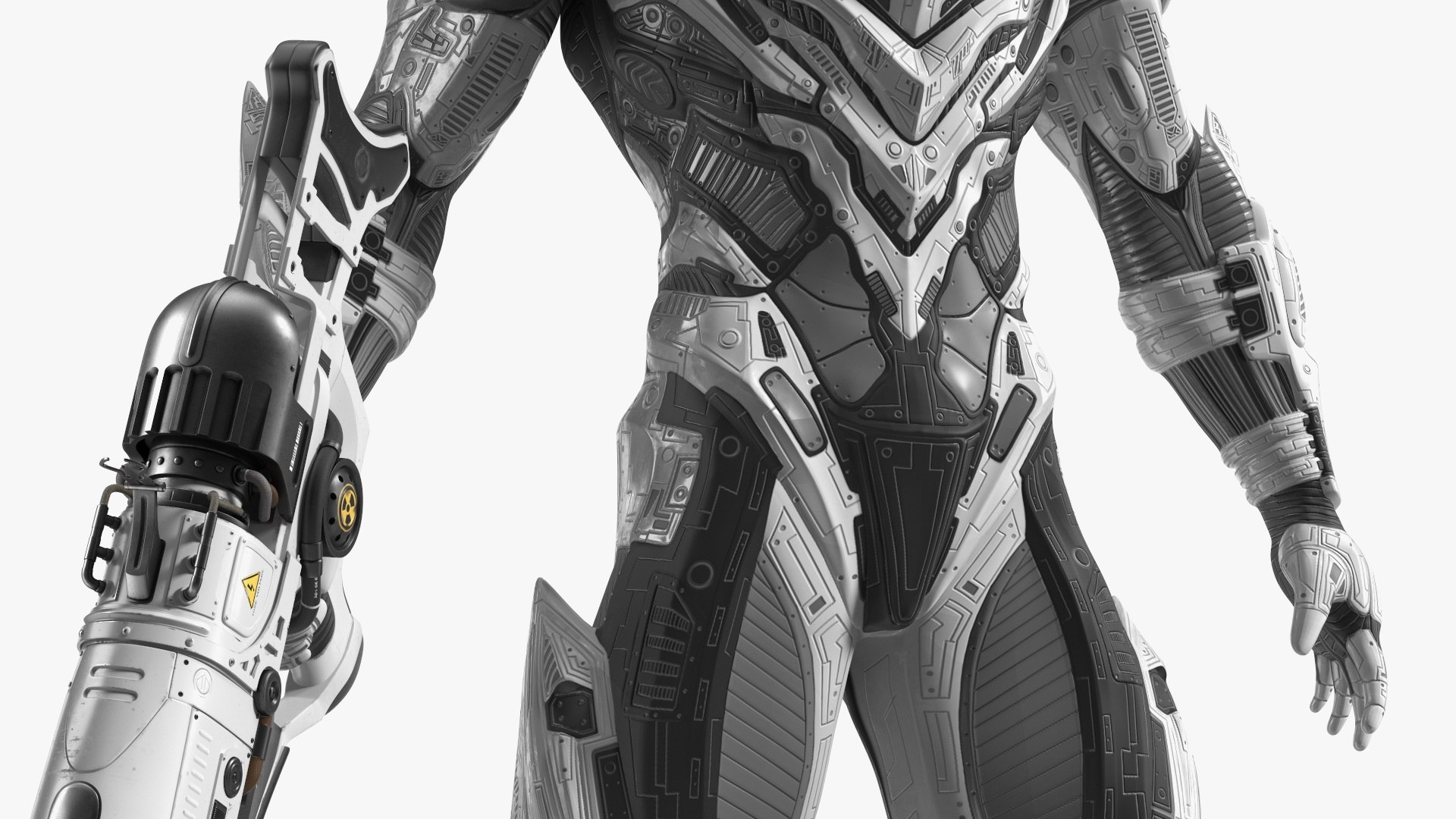 3D Sci-Fi Combat Robot Character With Weapon Model - TurboSquid 2268155