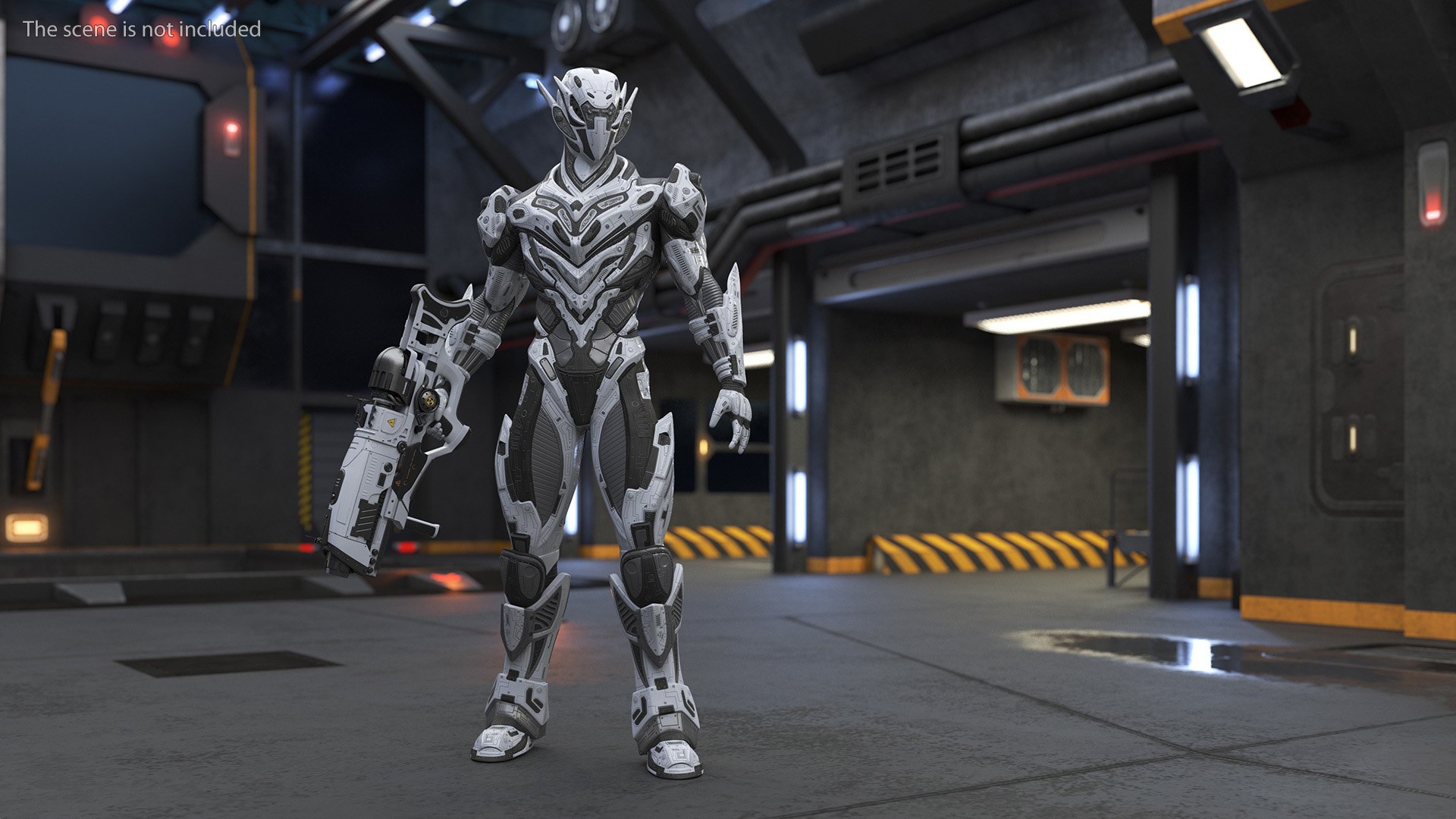 3D Sci-Fi Combat Robot Character With Weapon Model - TurboSquid 2268155