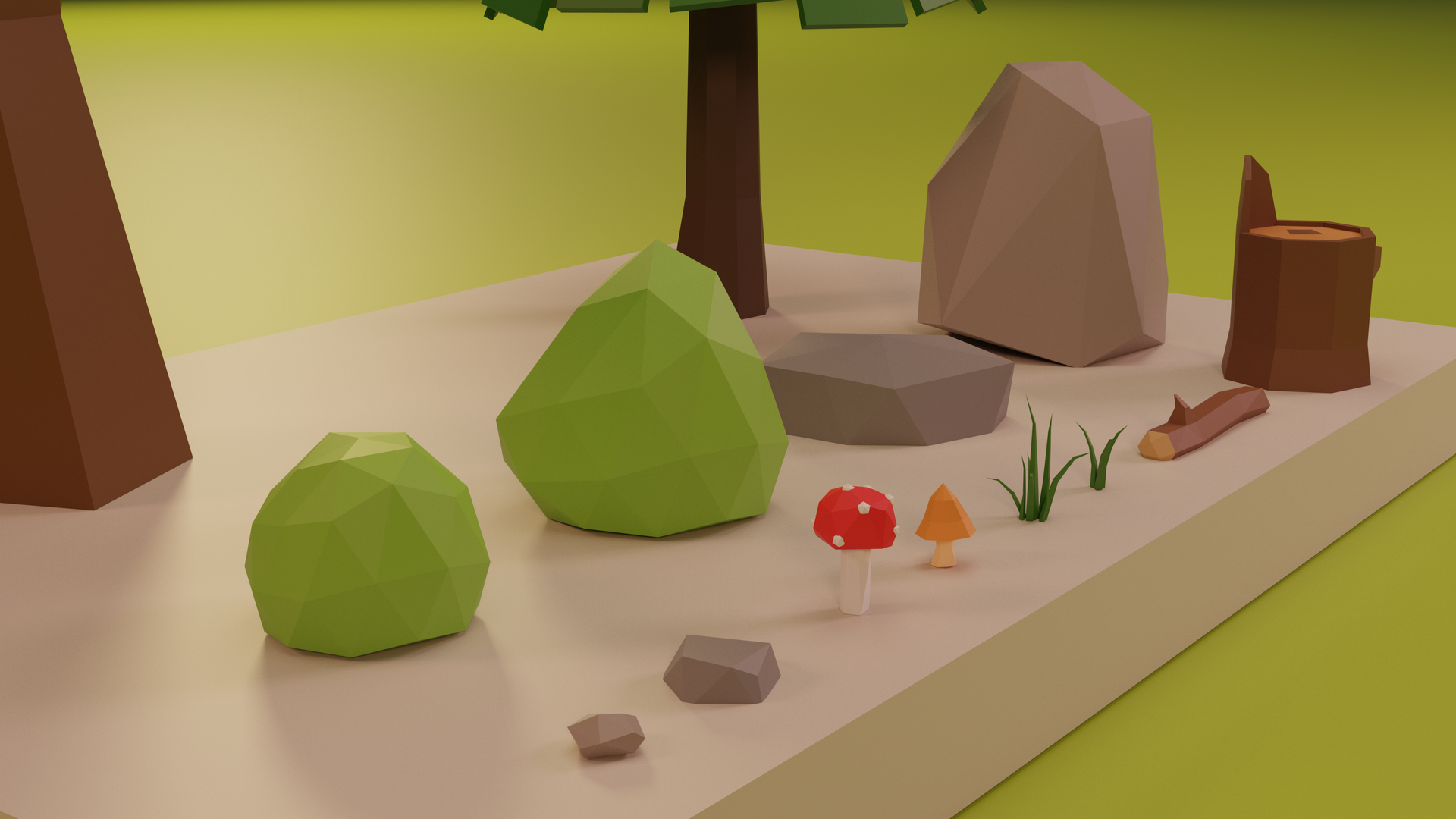 Free 3D assets tree grass rocks - TurboSquid 1498368