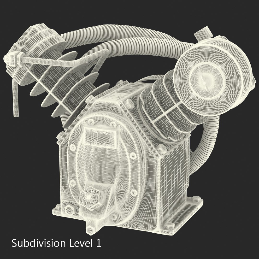 3d Twin Cylinder Air Compressor Model