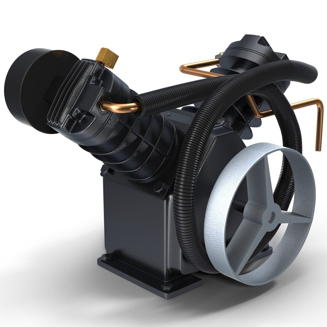 3d Twin Cylinder Air Compressor Model