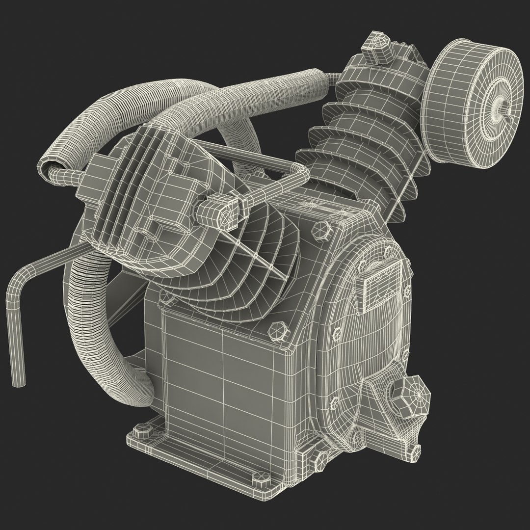 3d Twin Cylinder Air Compressor Model