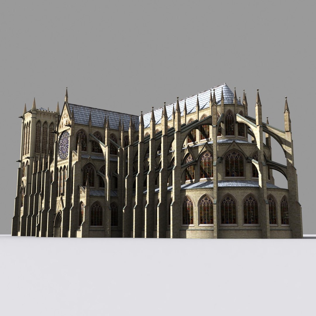 Medieval Gothic Cathedral 3d Model