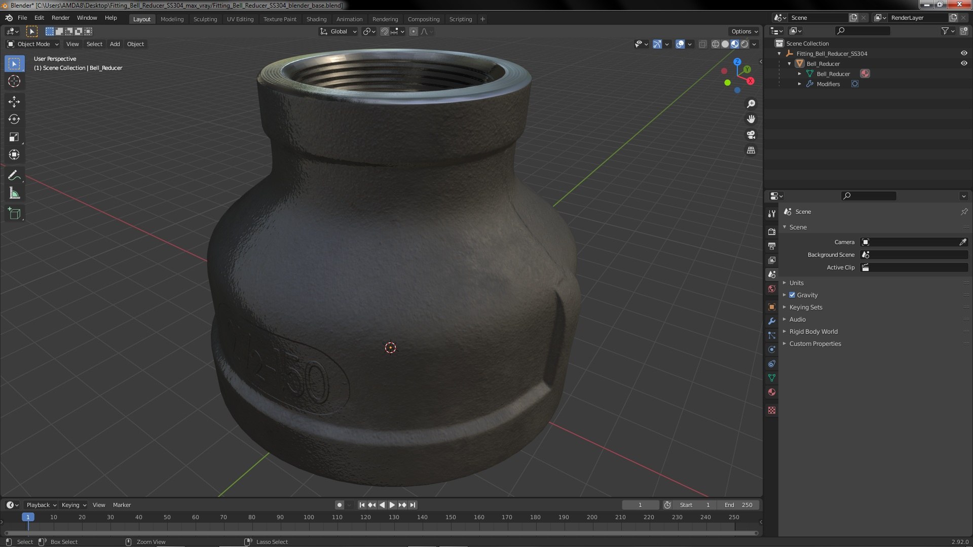 Fitting Bell Reducer SS304 3D - TurboSquid 1942198