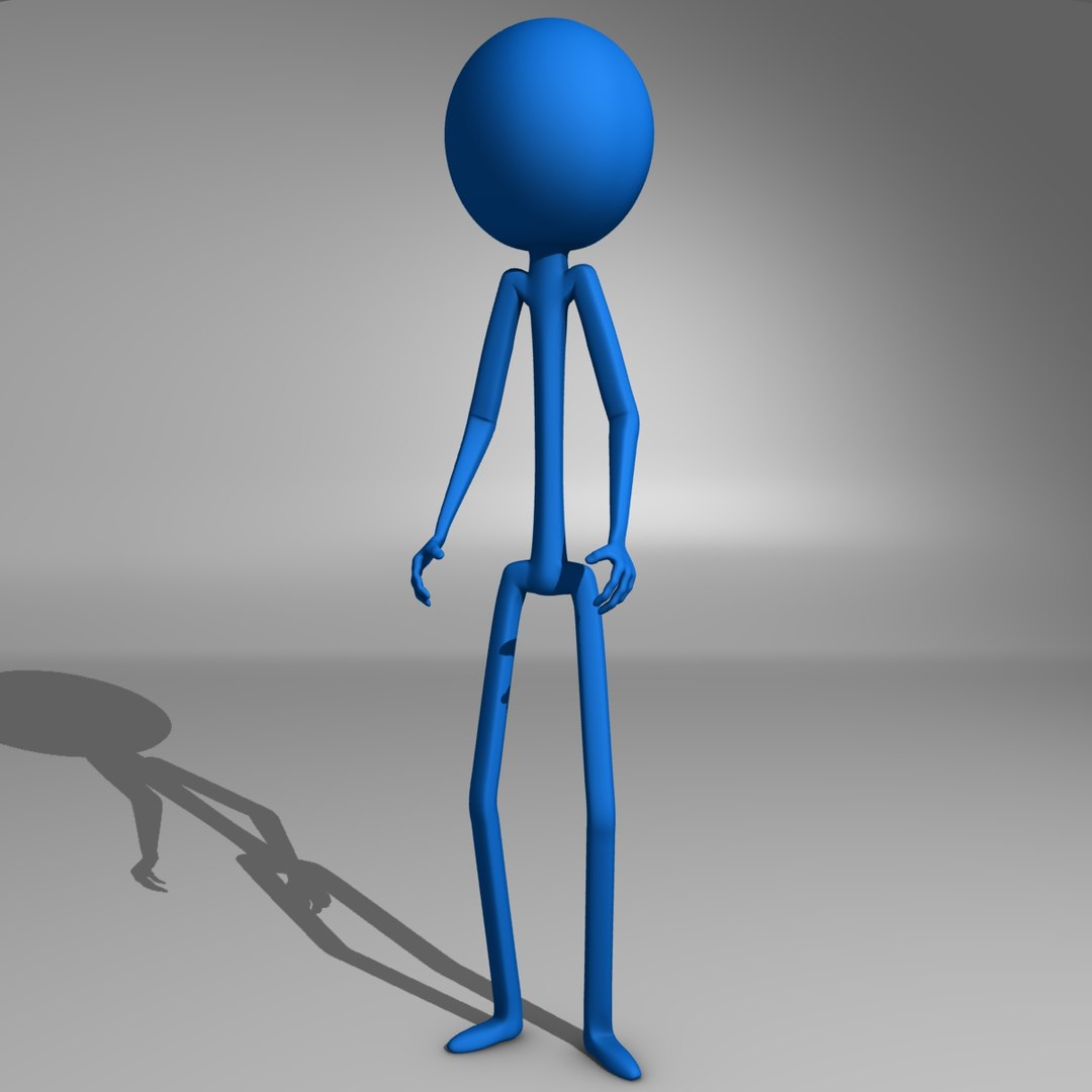 3d Model Rigged Stickman