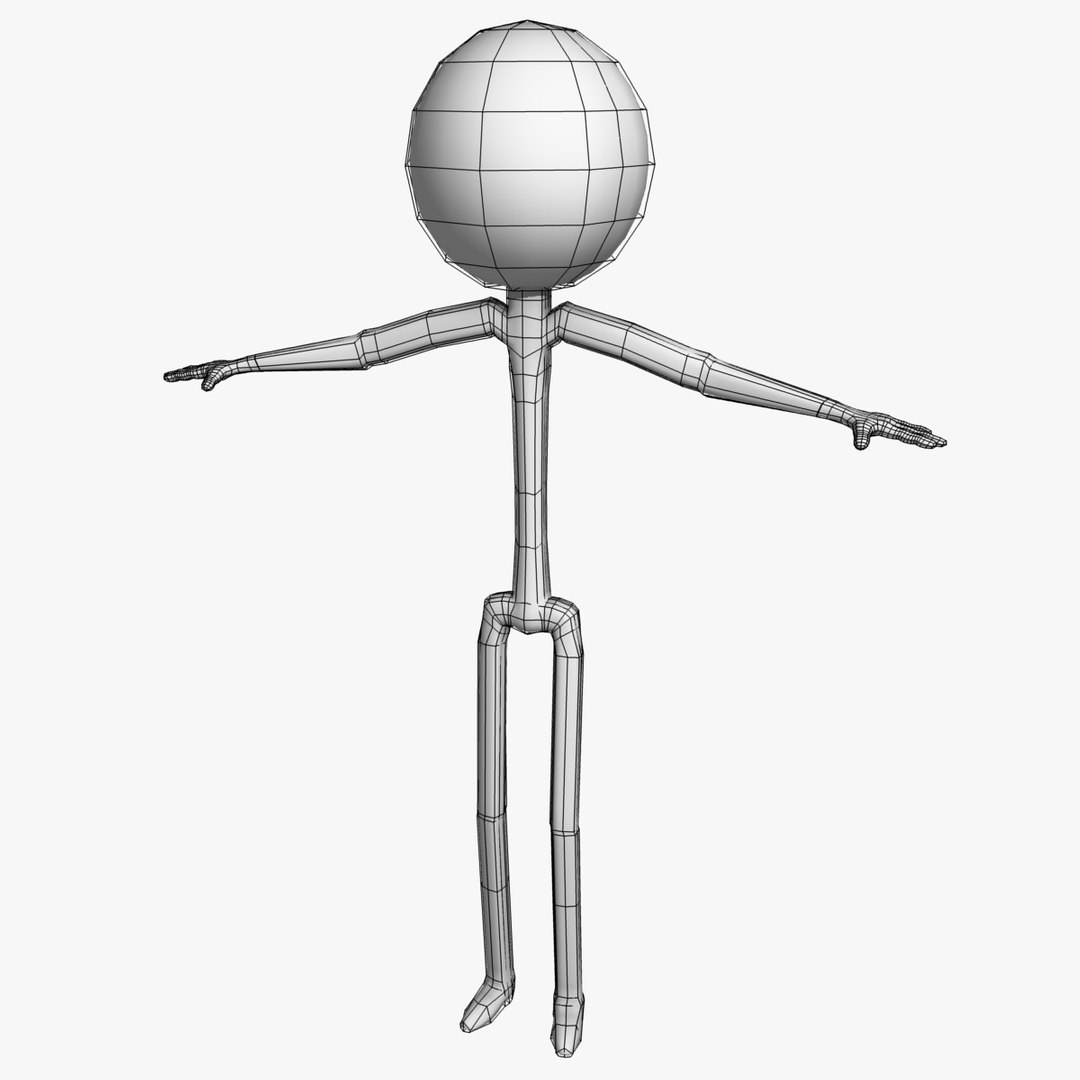 3d Model Rigged Stickman