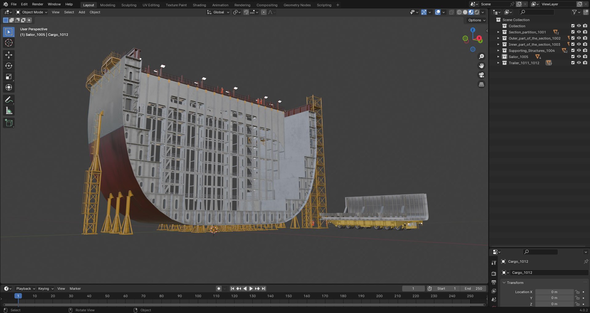 Container Ship Section 3D Model - TurboSquid 2279114