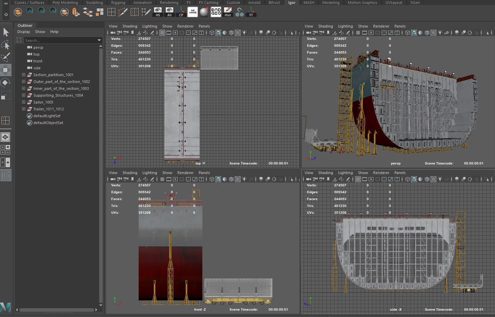 Container Ship Section 3D Model - TurboSquid 2279114