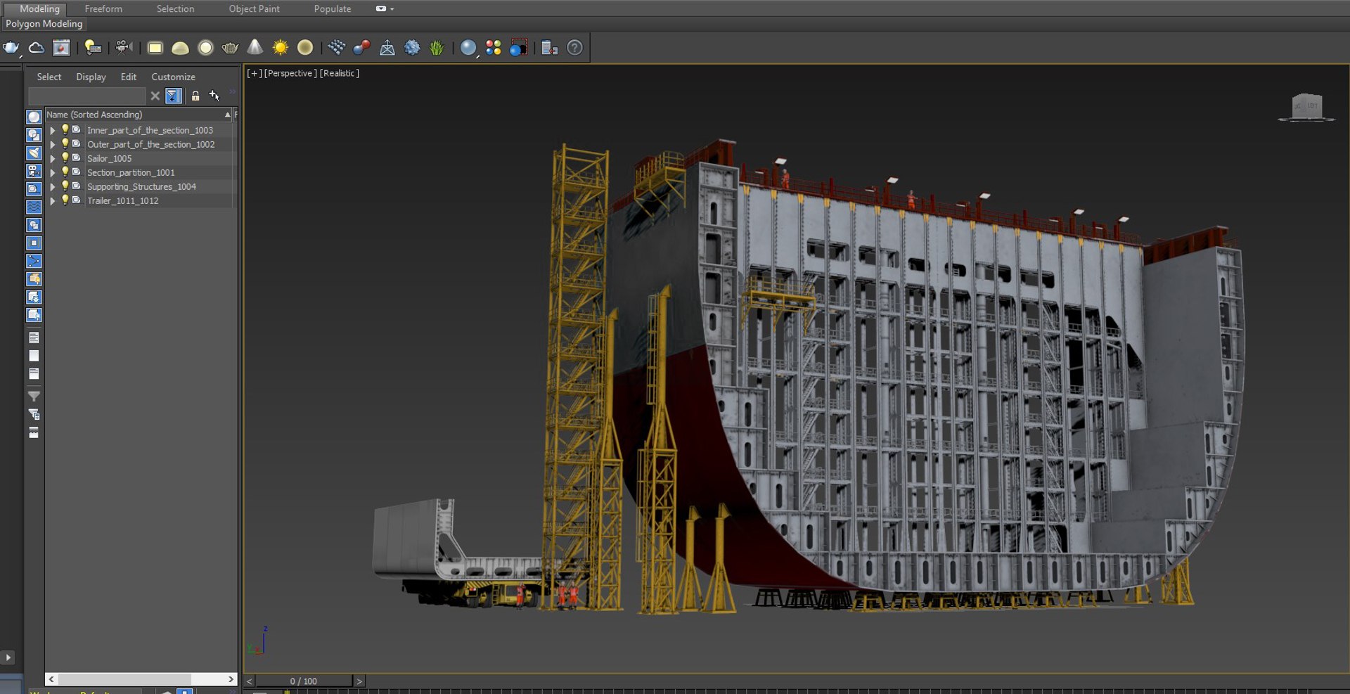 Container Ship Section 3D Model - TurboSquid 2279114