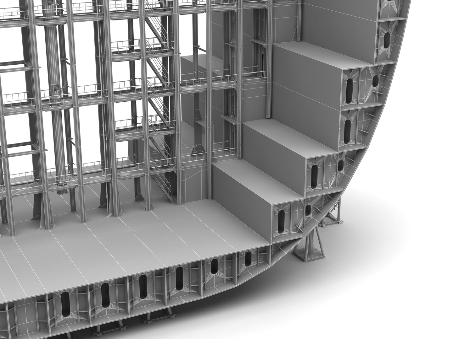 Container Ship Section 3D Model - TurboSquid 2279114