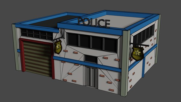 modelo 3d Edificio policial Low Poly isométrico. gratis - TurboSquid ...