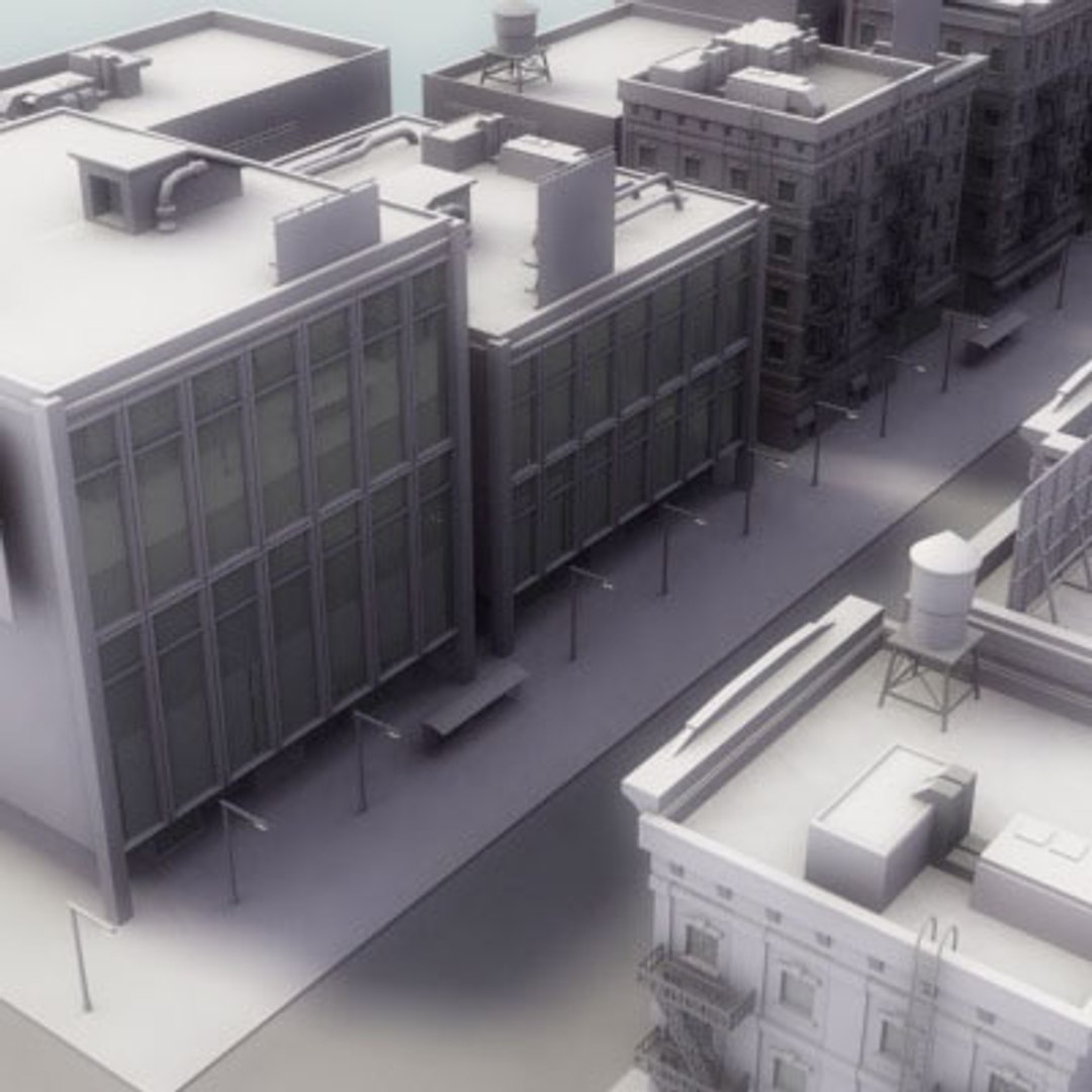 3d Model City Street Buildings
