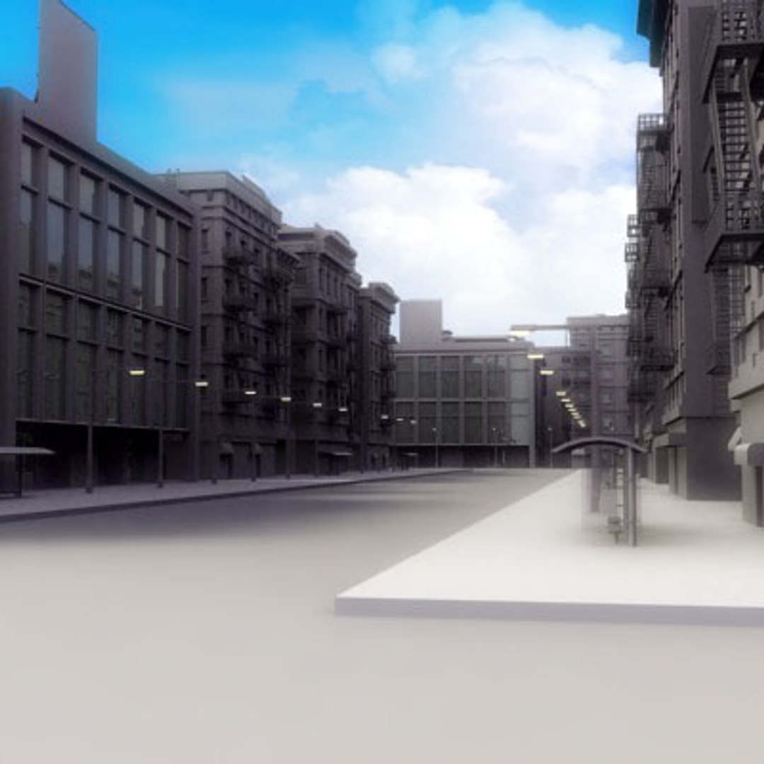 3d Model City Street Buildings