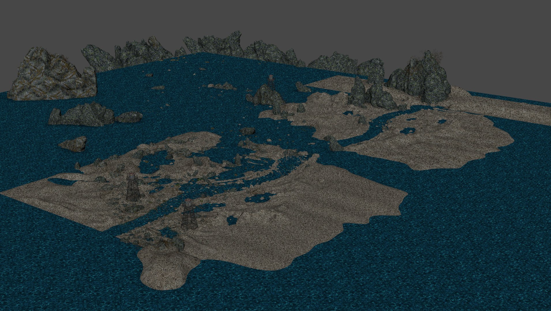 River Guard Towers Environment 3D Model - TurboSquid 1810097