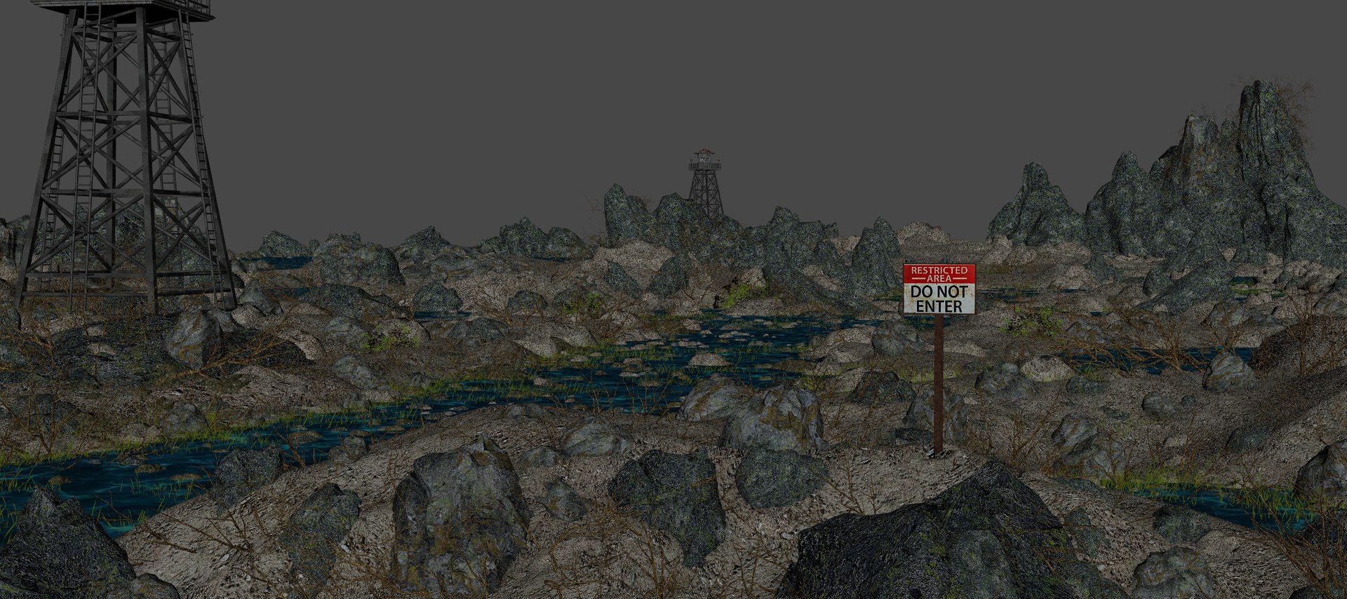 River Guard Towers Environment 3D Model - TurboSquid 1810097