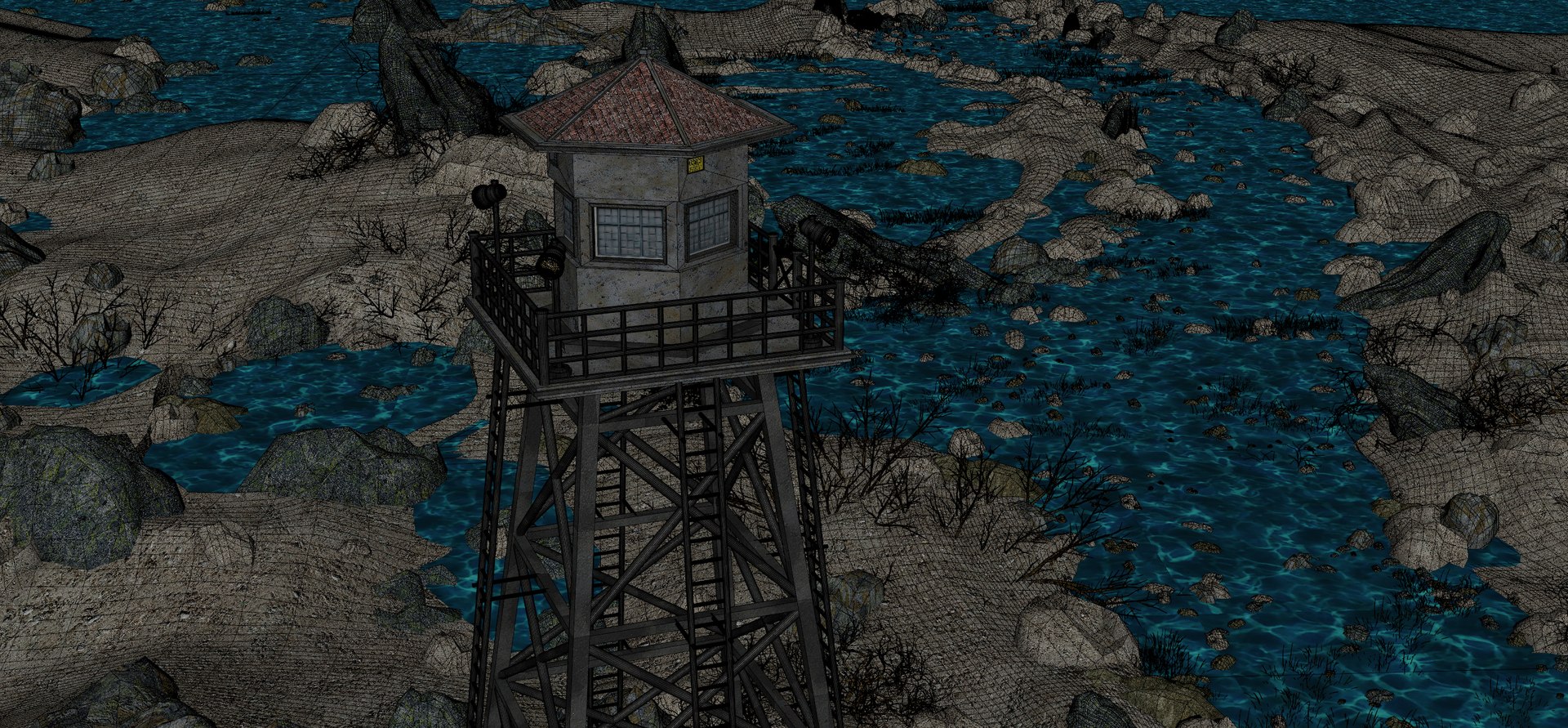 River Guard Towers Environment 3D Model - TurboSquid 1810097