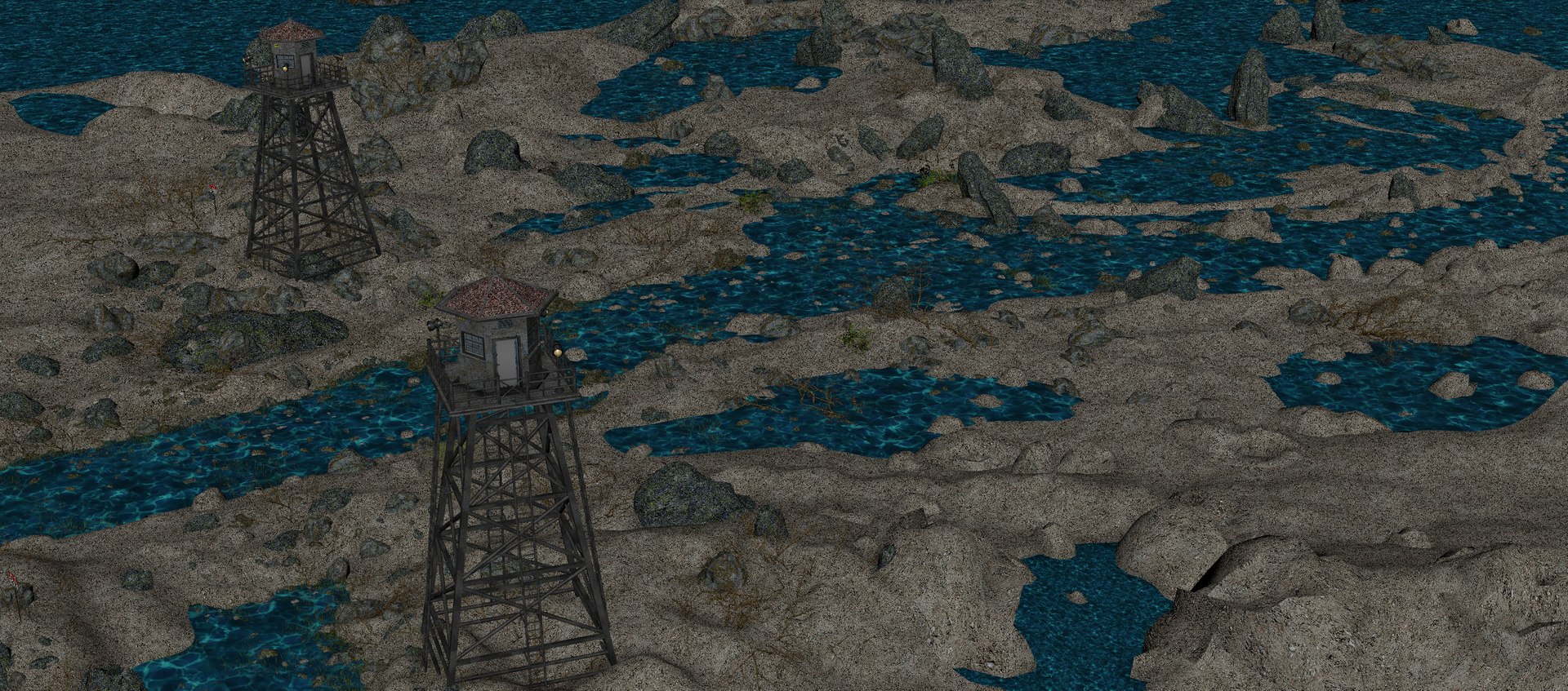 River Guard Towers Environment 3D Model - TurboSquid 1810097