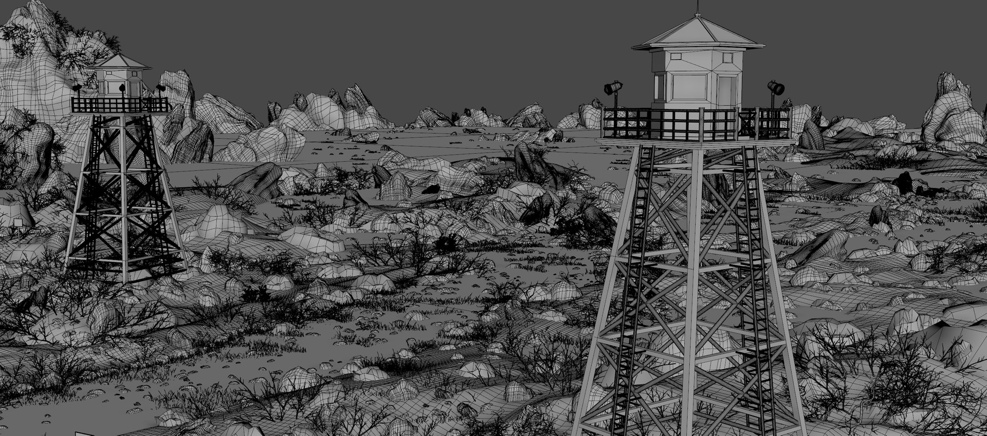 River Guard Towers Environment 3D Model - TurboSquid 1810097