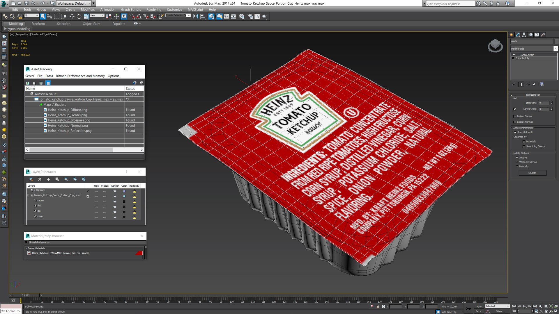 3D Tomato Ketchup Sauce Portion Cup Heinz model - TurboSquid 2102893