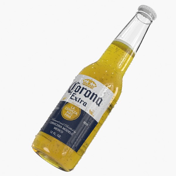 modelo 3d Cerveza Corona fría en botella de vidrio de 12 oz ...