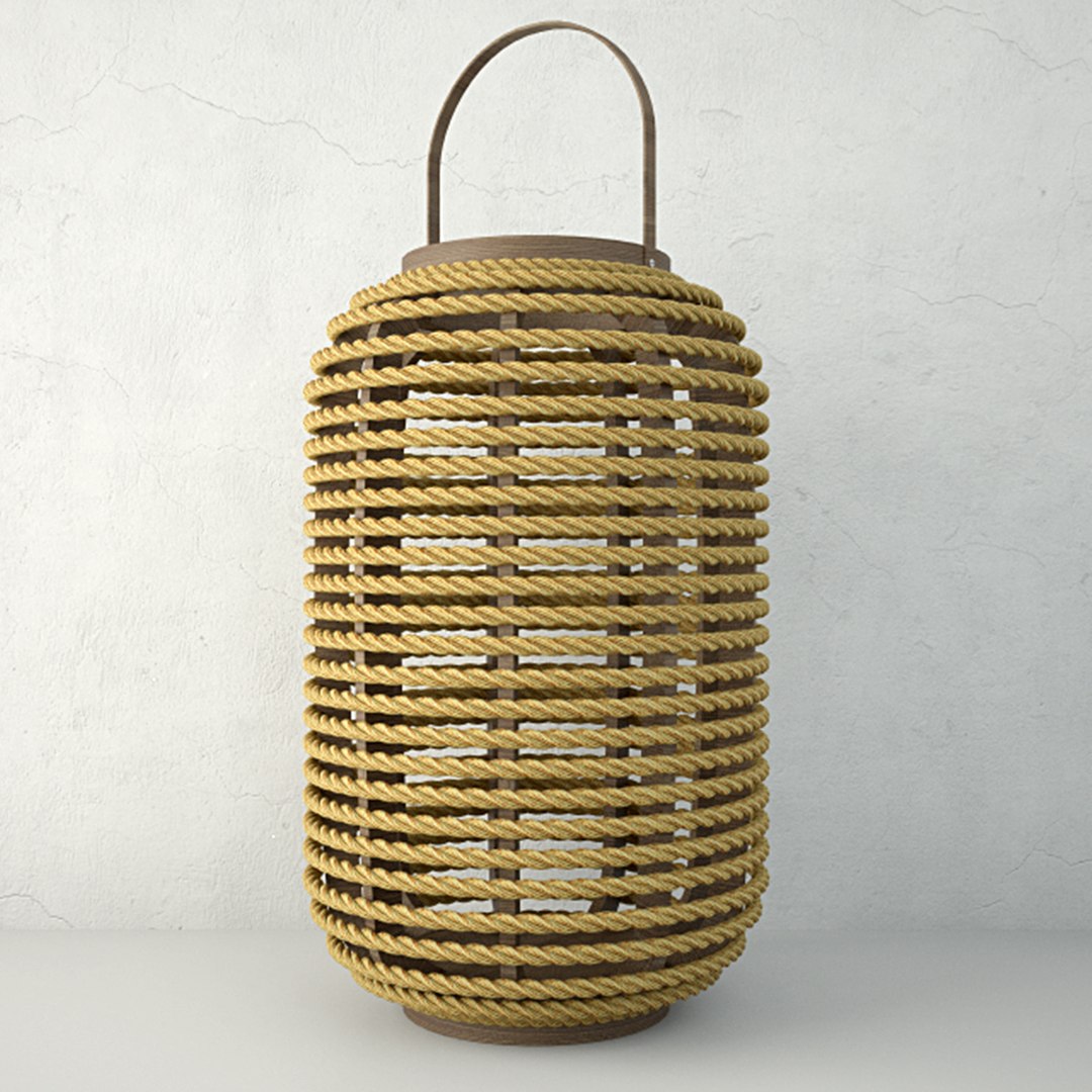 Bamboo Jute Lanterns Model - TurboSquid 1195657