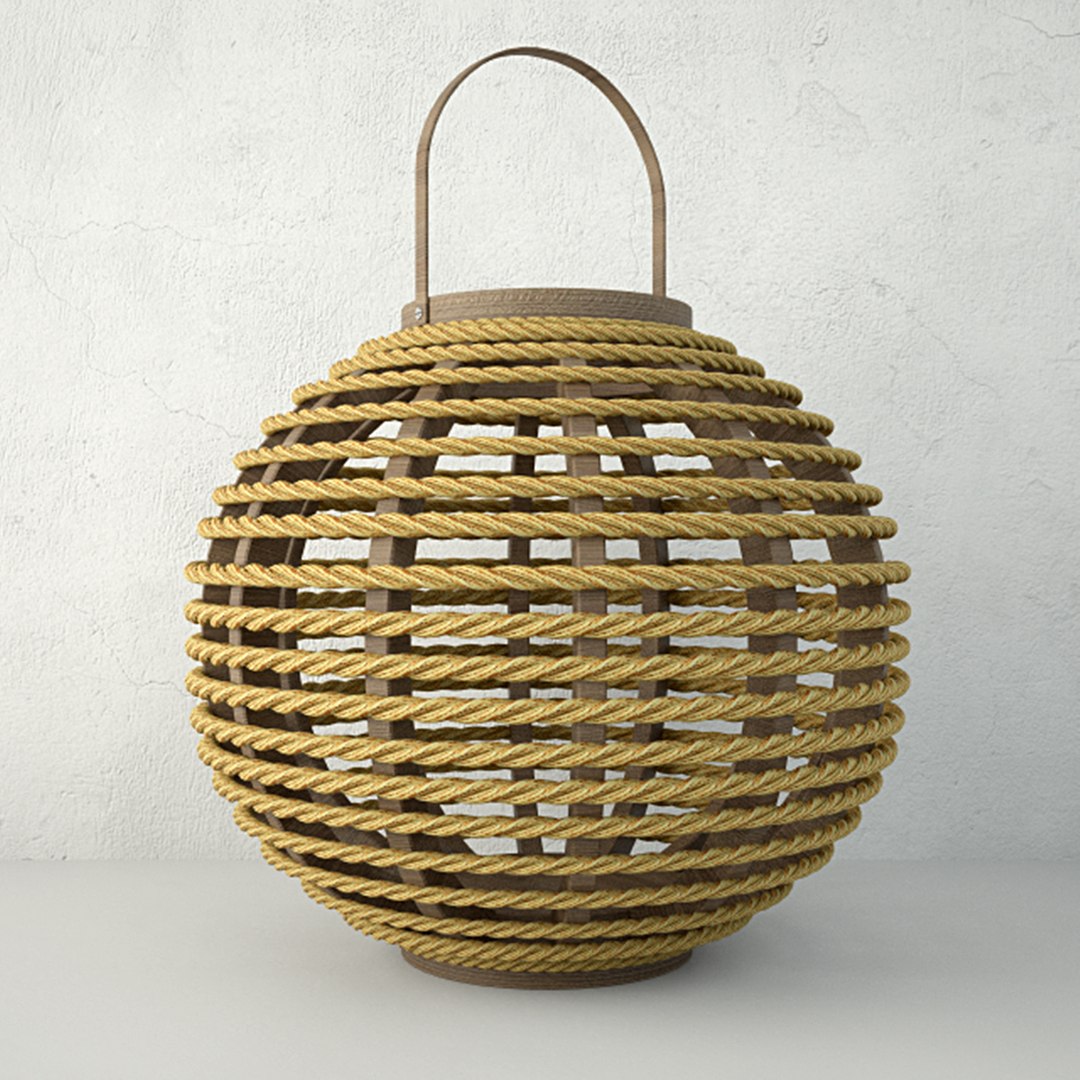 Bamboo Jute Lanterns Model - TurboSquid 1195657