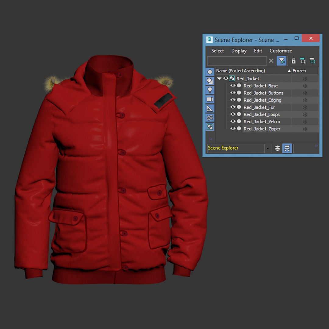 Realistic red jacket 3D - TurboSquid 1160421