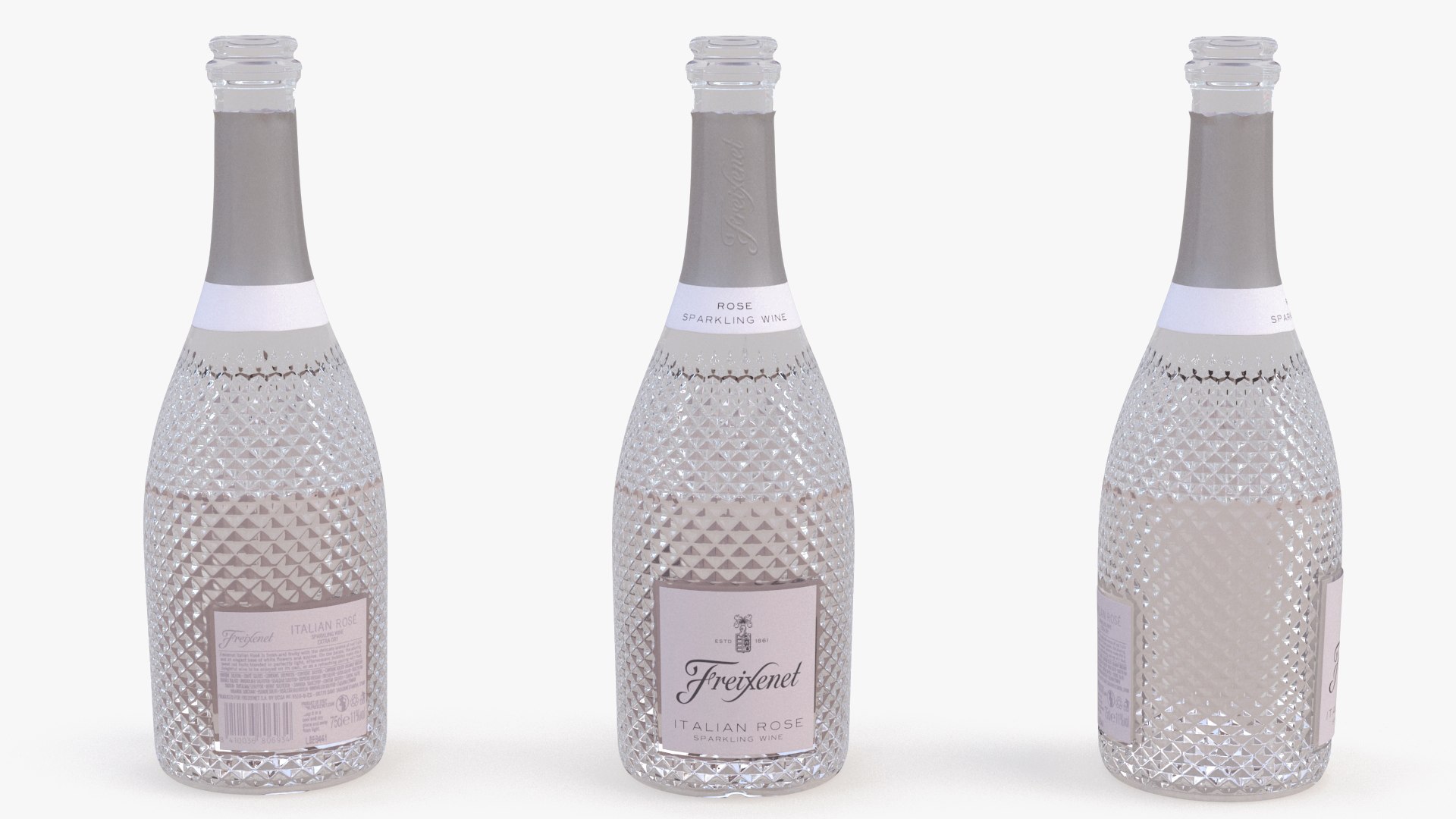 3D Model Opened Freixenet Italian Sparkling Wine Rose - TurboSquid 2295119