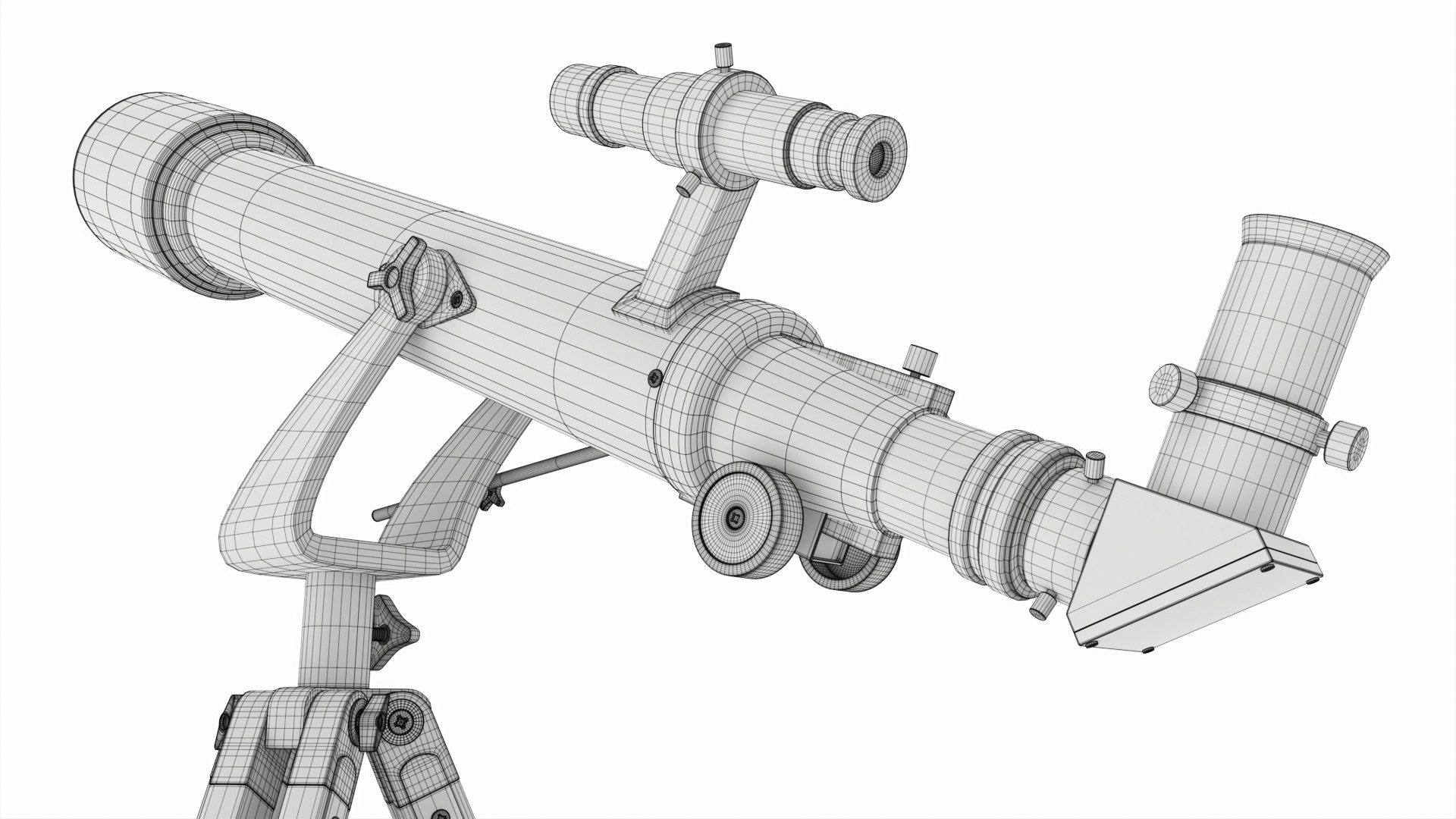 3D Amateur Refractor Telescope With Tripod - TurboSquid 2238131
