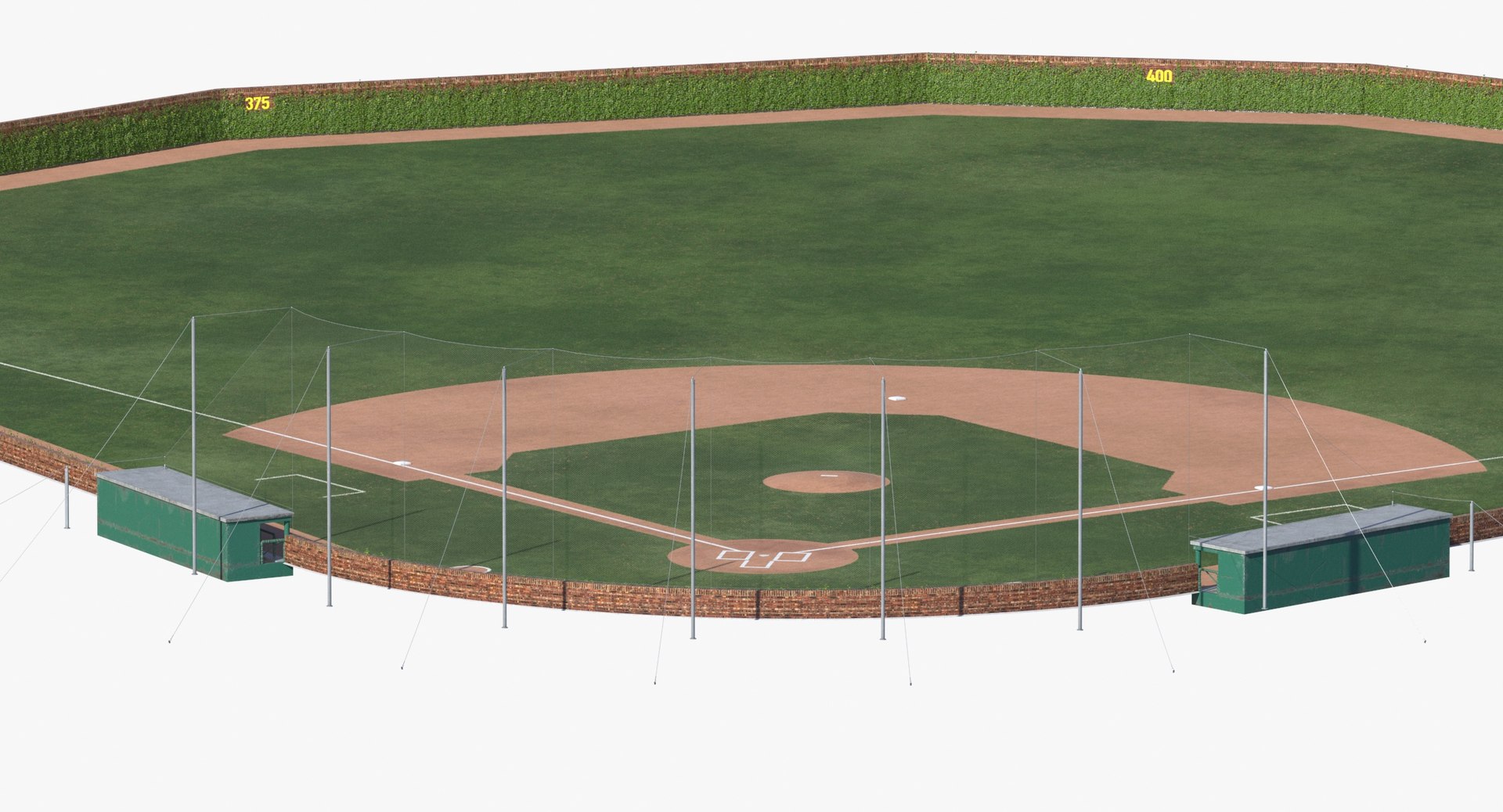 3D Model Baseball Field Brick Wall - TurboSquid 1612764