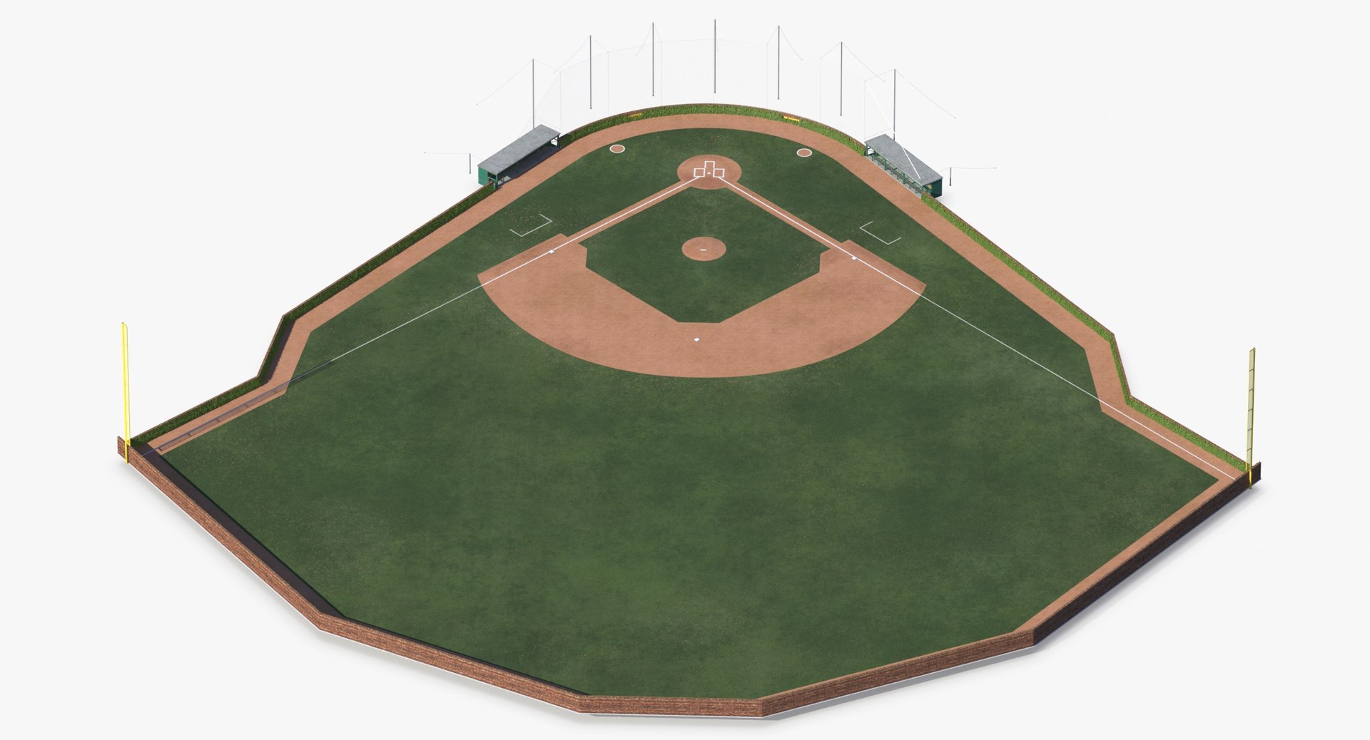 3D Model Baseball Field Brick Wall - TurboSquid 1612764