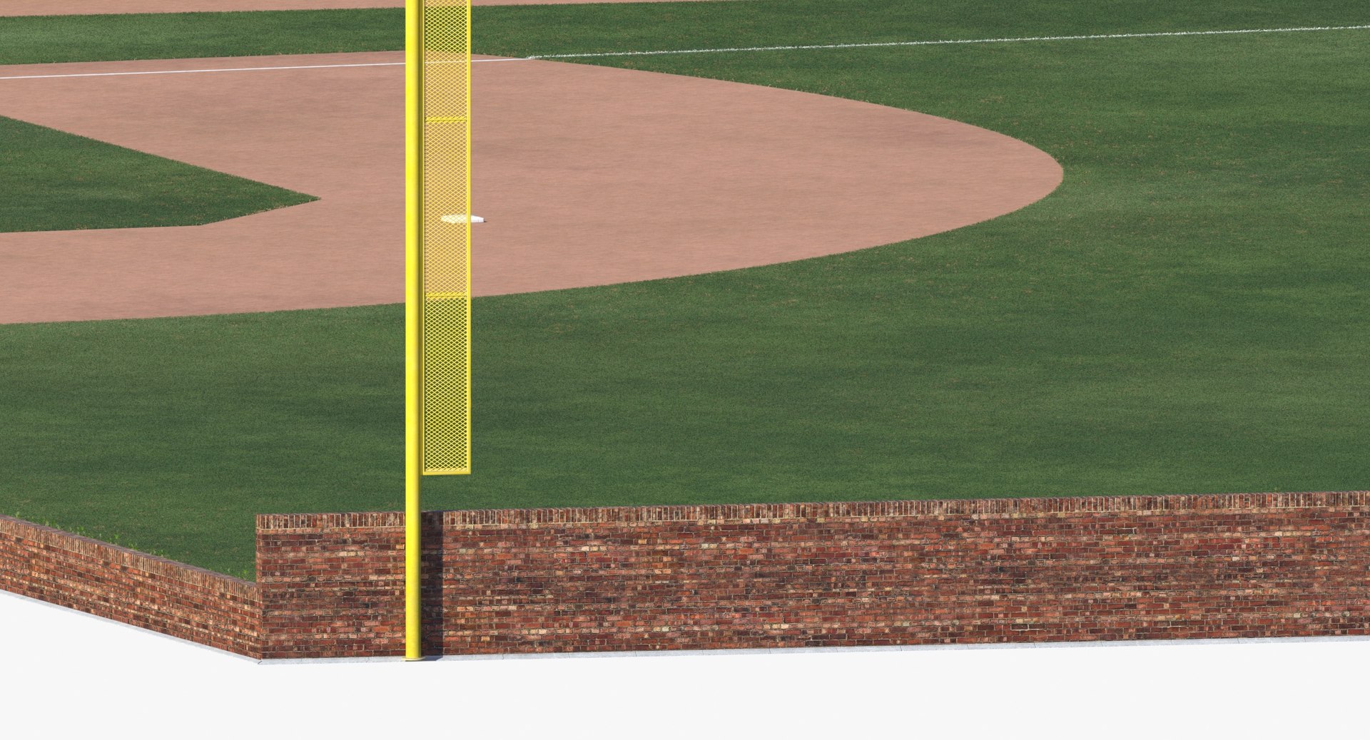 3D Model Baseball Field Brick Wall - TurboSquid 1612764