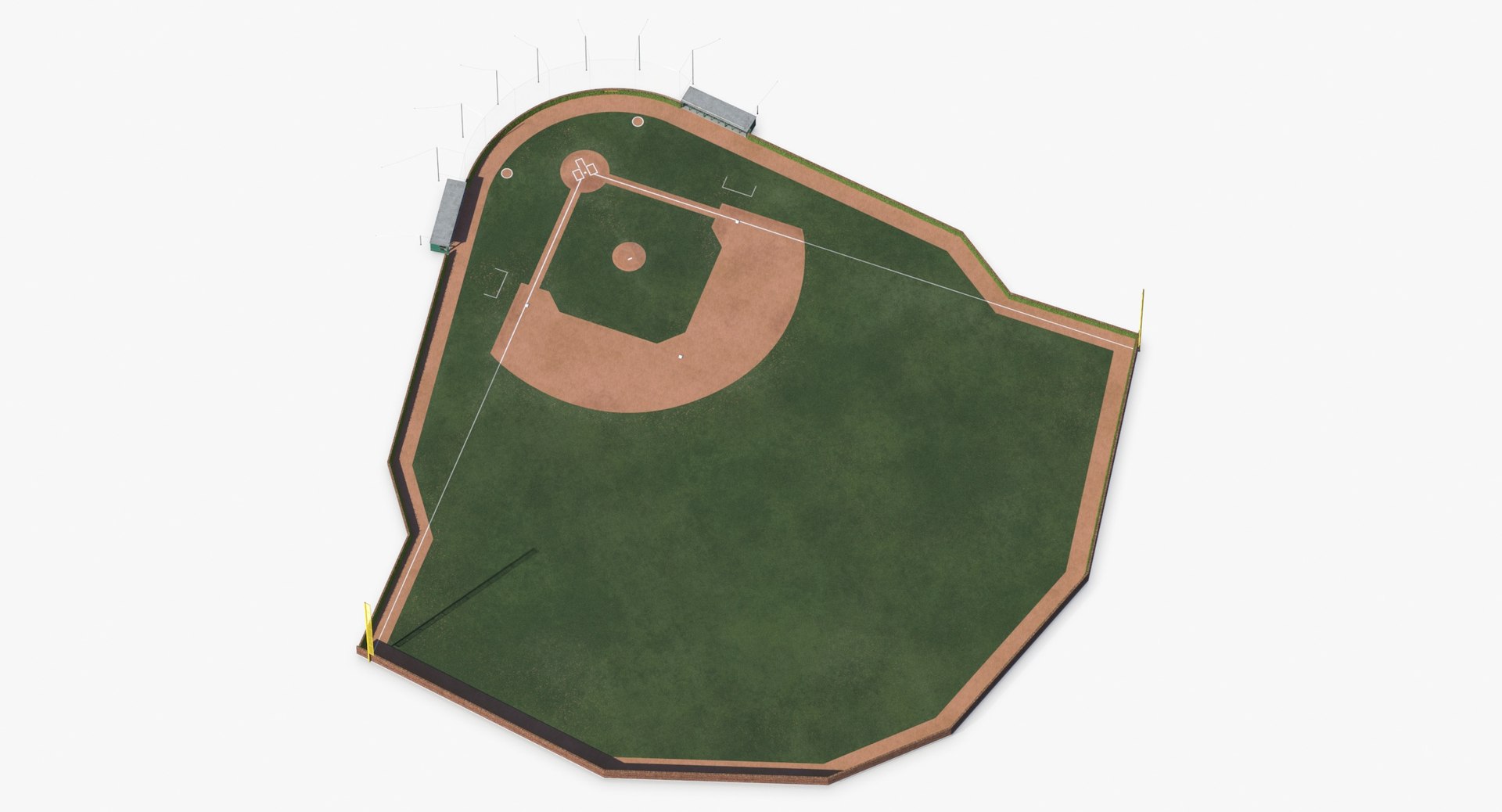 3D model baseball field brick wall - TurboSquid 1612764