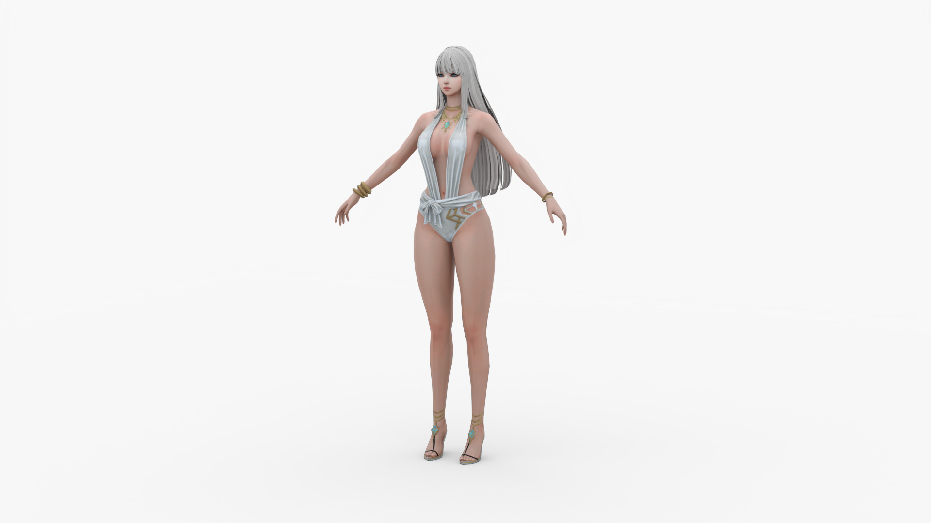 3D Model White Woman Bikini - TurboSquid 2289237