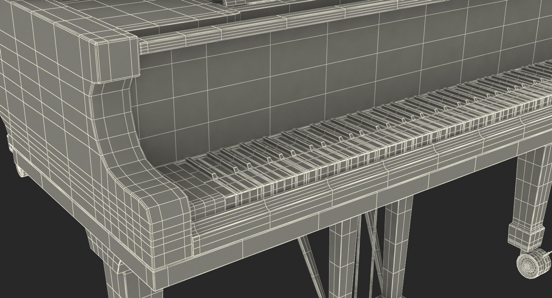 Grand piano white music notes 3D model - TurboSquid 1229820