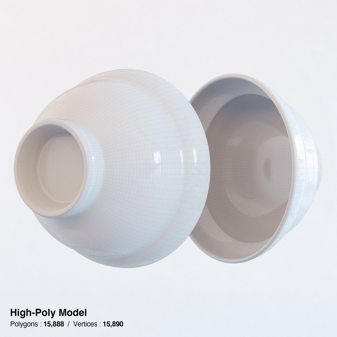 3D model Katsudon and Donburi bowl with lid - Japanese Pork Cutlet Rice ...