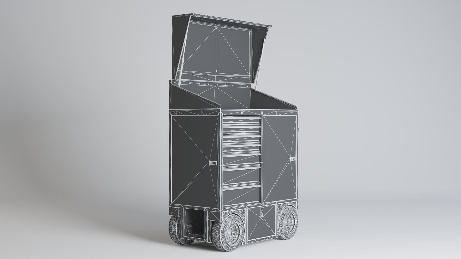 3D Small Workstation Cart With Top PBR - TurboSquid 1979167