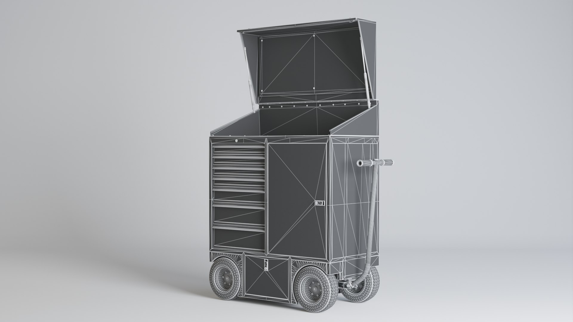 3D Small Workstation Cart With Top PBR - TurboSquid 1979167