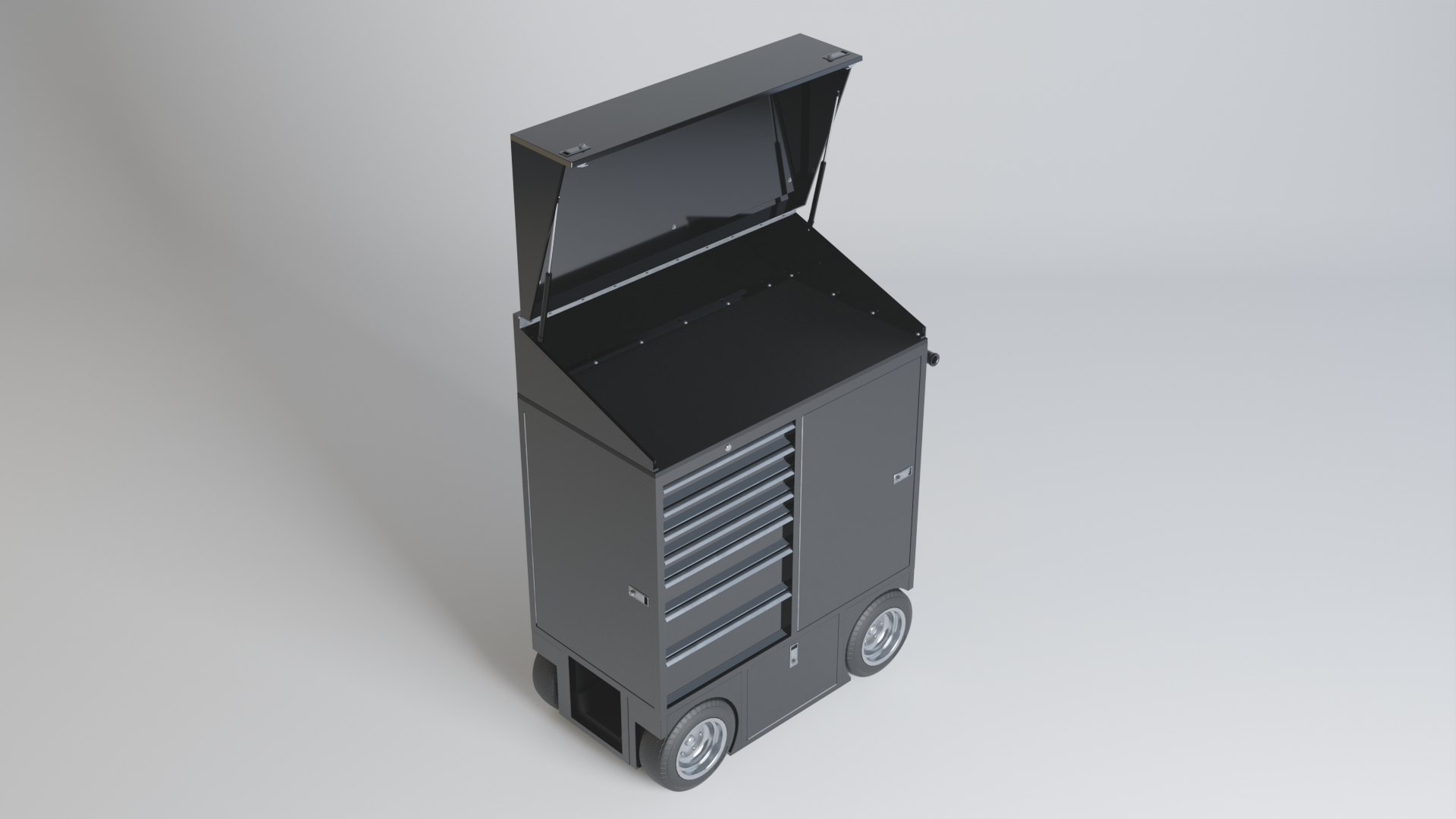 3D Small Workstation Cart With Top PBR - TurboSquid 1979167