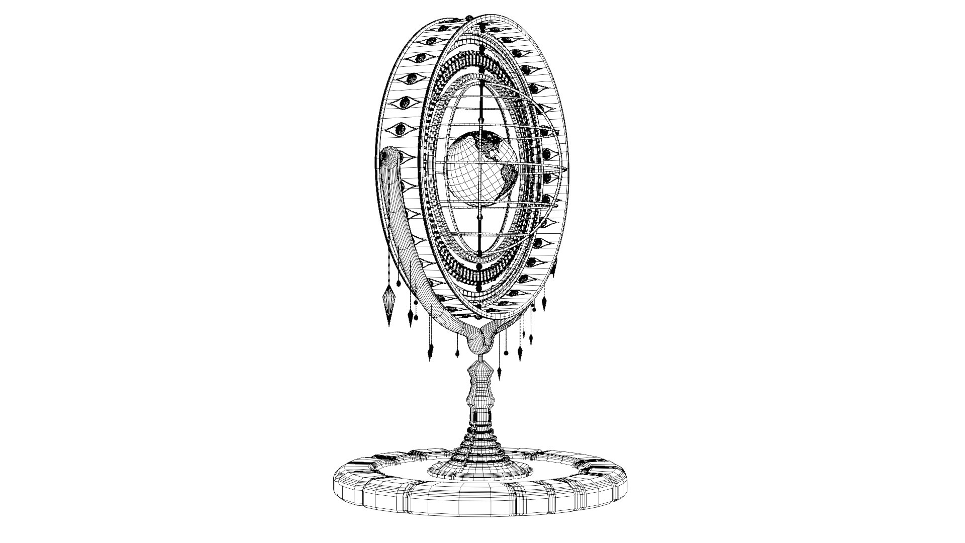 Magical Fantasy Animated Gyroscope Low-poly 3D Model 3D Model ...