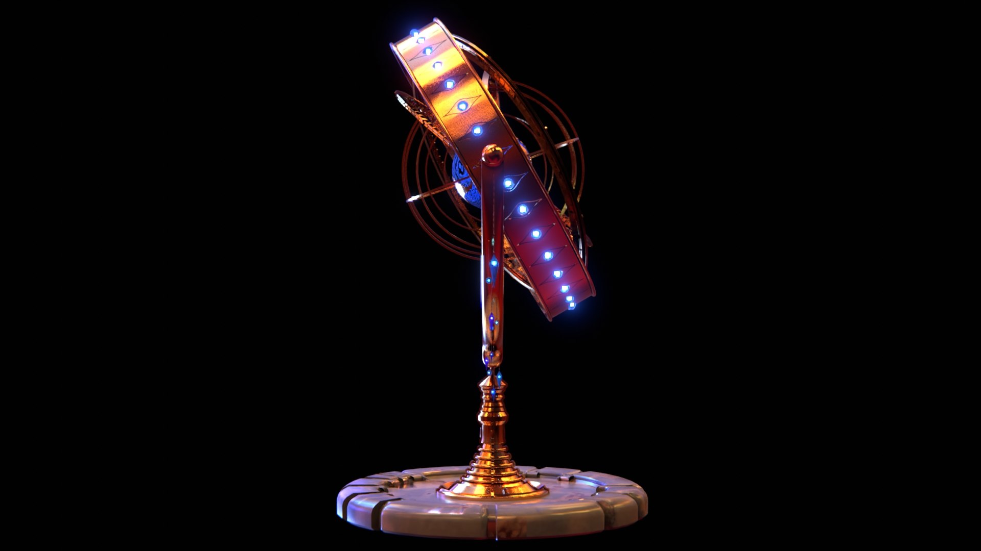 Magical Fantasy Animated Gyroscope Low-poly 3D Model 3D Model ...