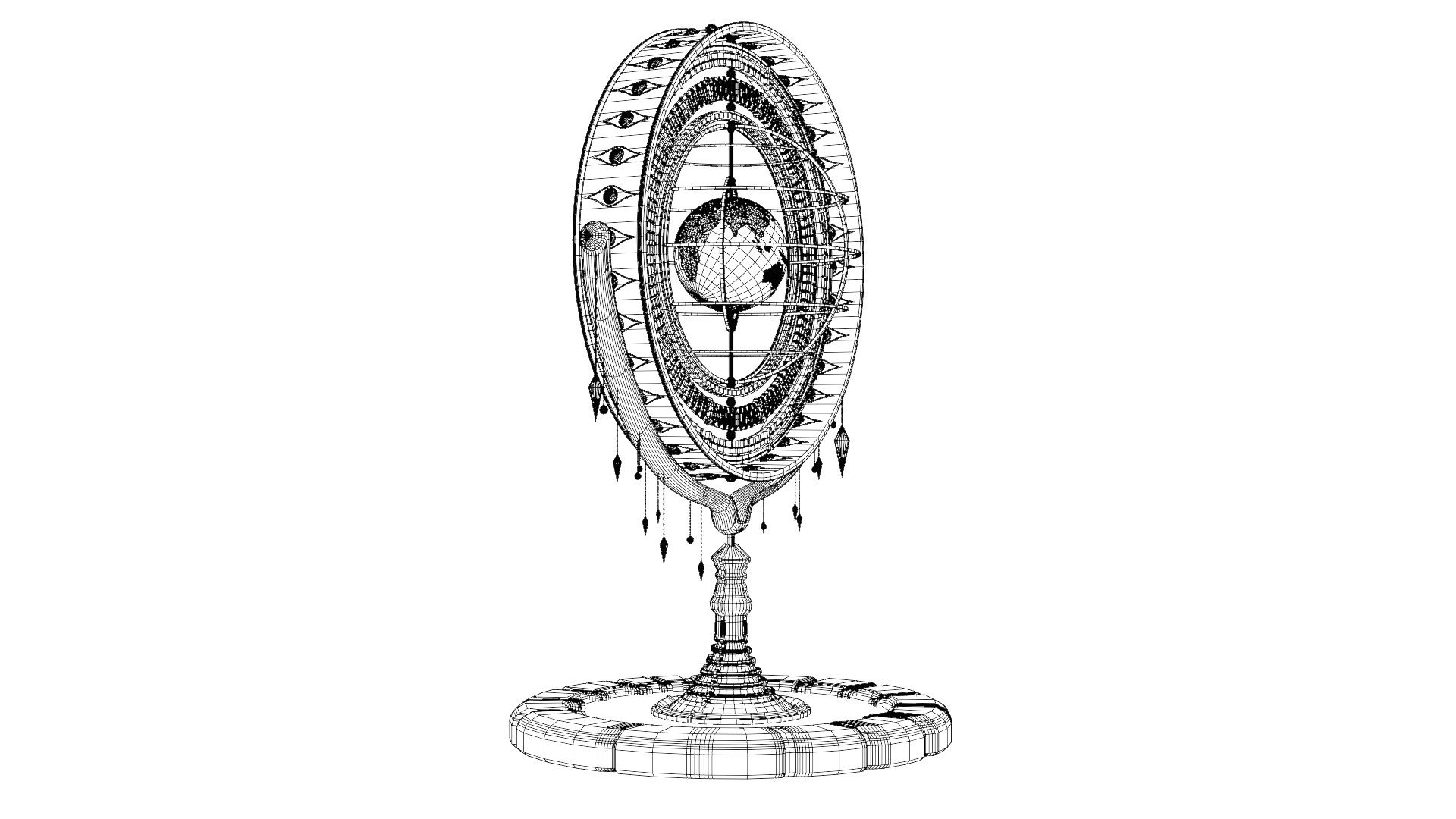 Magical Fantasy Animated Gyroscope Low-poly 3D Model 3D Model ...