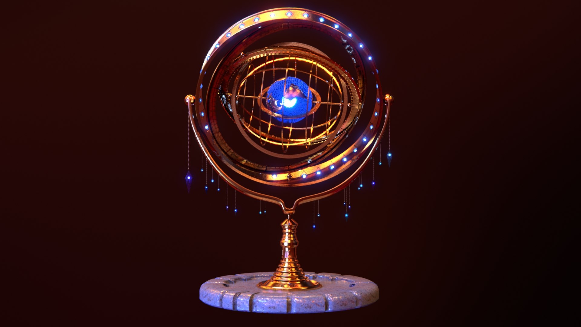 Magical Fantasy Animated Gyroscope Low-poly 3D Model 3D Model - TurboSquid 2211548