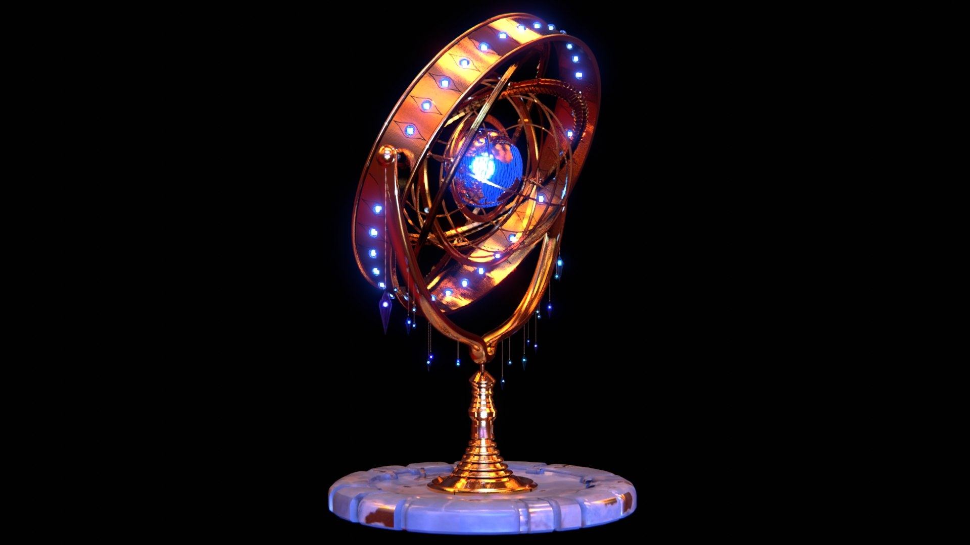 Magical Fantasy Animated Gyroscope Low-poly 3D Model 3D Model - TurboSquid 2211548