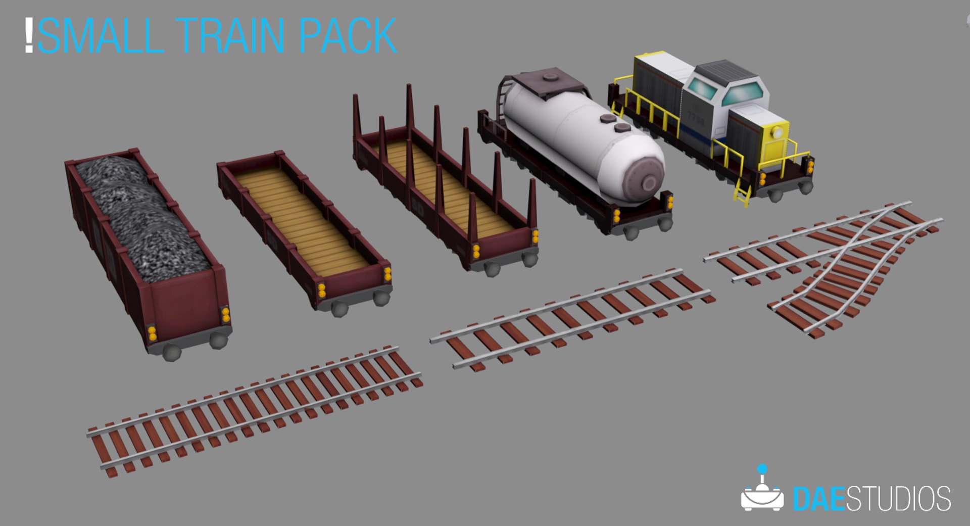 3d Model Small Train Pack